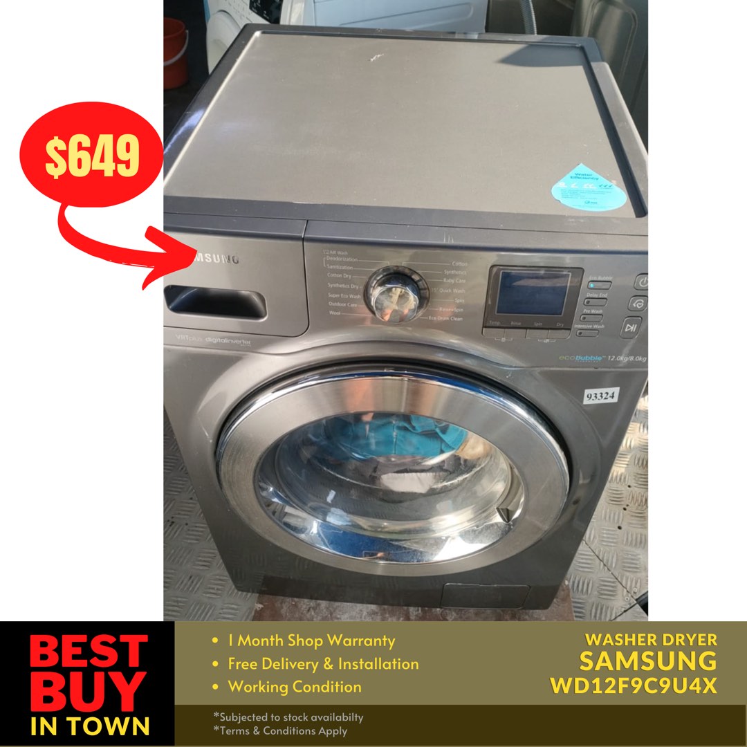 MUST BUY! SAMSUNG 12/8KG Clothes Washer with Dryer WD12F9C9U4X (93324 ...