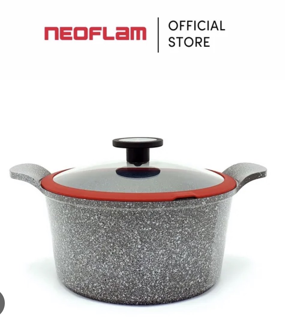 NEOFLAM Cast Aluminium Cookware with Xtrema Coating (STOCKPOT W GLASS LID) 24cm, Furniture ...
