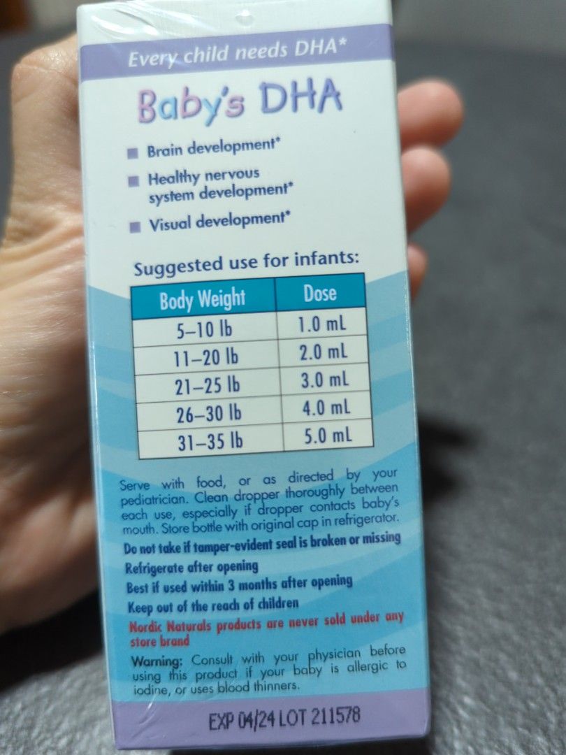 Nordic naturals baby dha, Health & Nutrition, Health Supplements ...