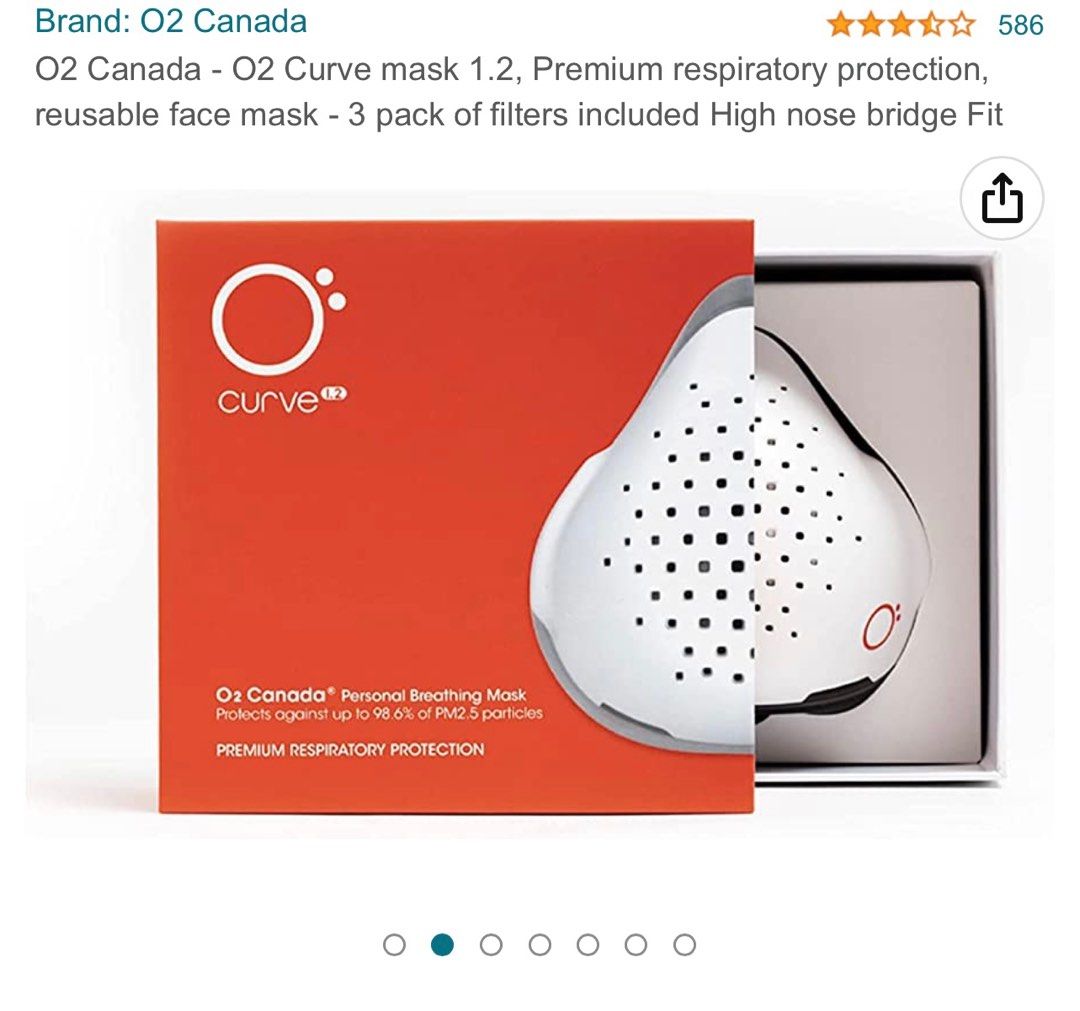 O2 Curve Mask Low Bridge Fit, Health & Nutrition, Face Masks & Face ...