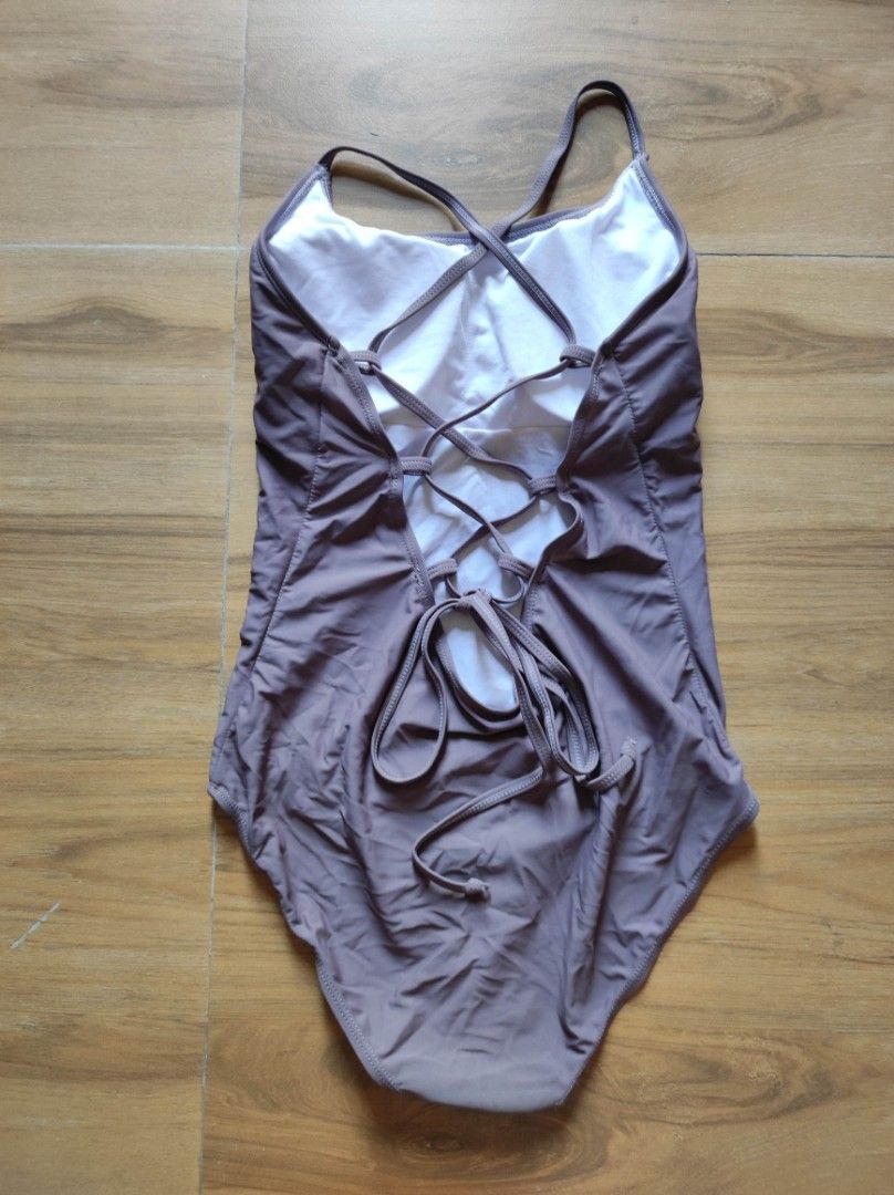 OCEAN PACIFIC Brown Gray One Piece Bikini, Women's Fashion, Swimwear ...