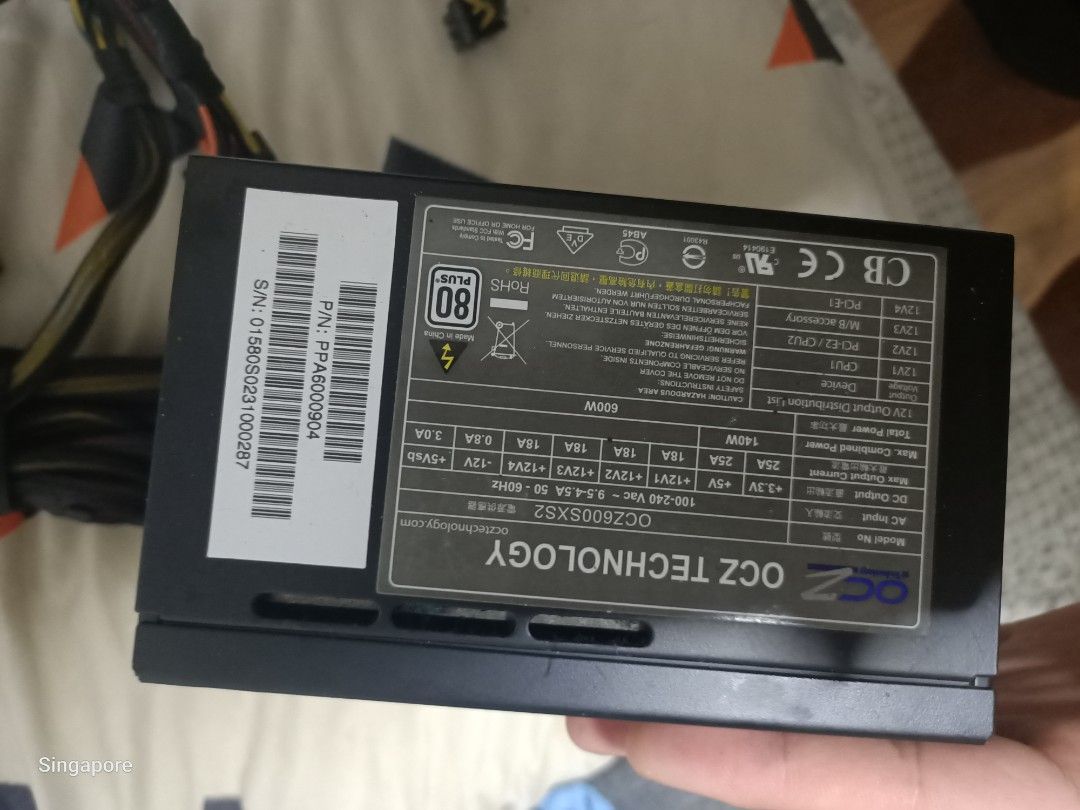 OCZ 600W Power Supply, Computers & Tech, Parts & Accessories, Computer ...