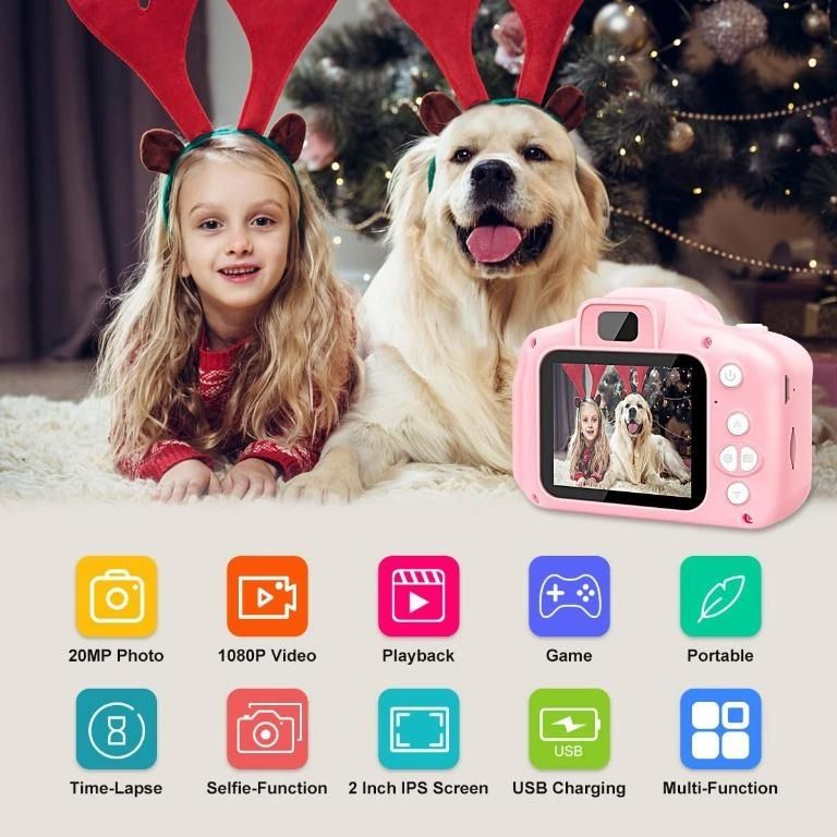 OZMI Kids Camera for Girls, Selfie Camera Christmas Birthday Gifts for ...
