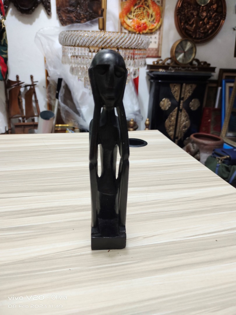 Patung Kayu Primitif Bengong Kuno Jadul Antik, Antik, Pajangan di Carousell