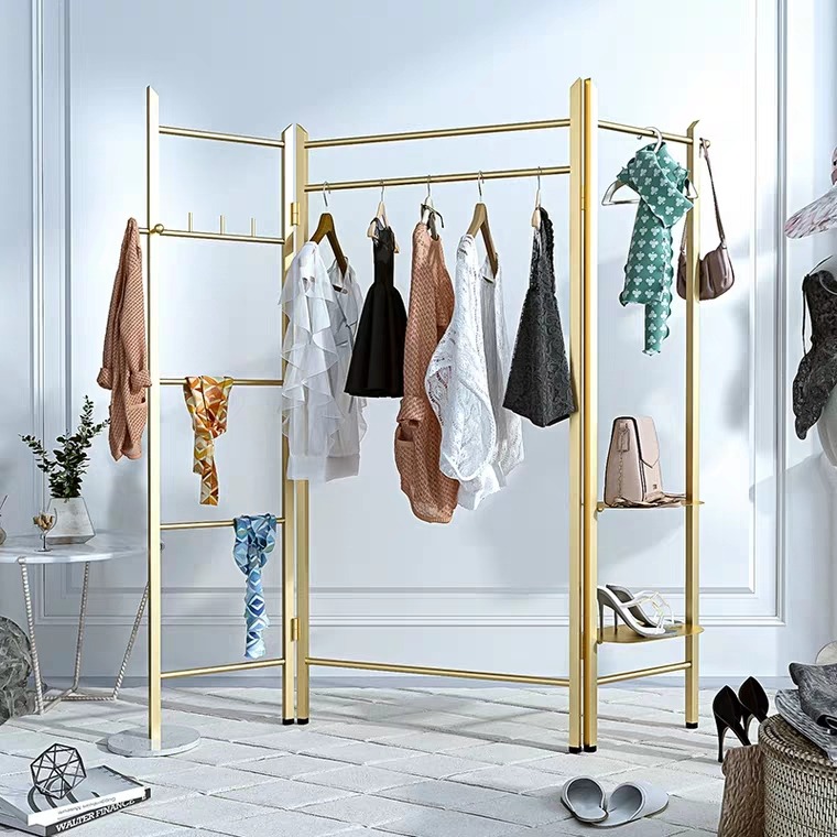 PHOEBE Minimalist Gold Clothes Stand, Furniture & Home Living, Home ...