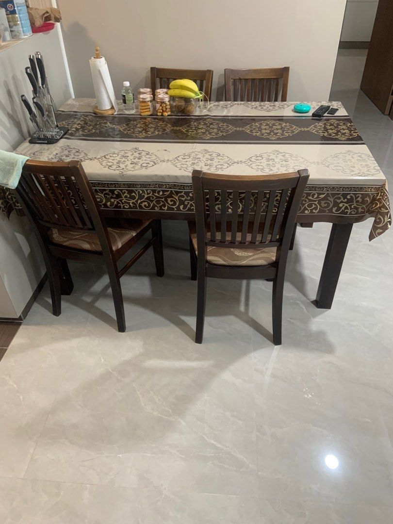 Picker & Rail dining table and 6 chairs, Furniture & Home Living ...