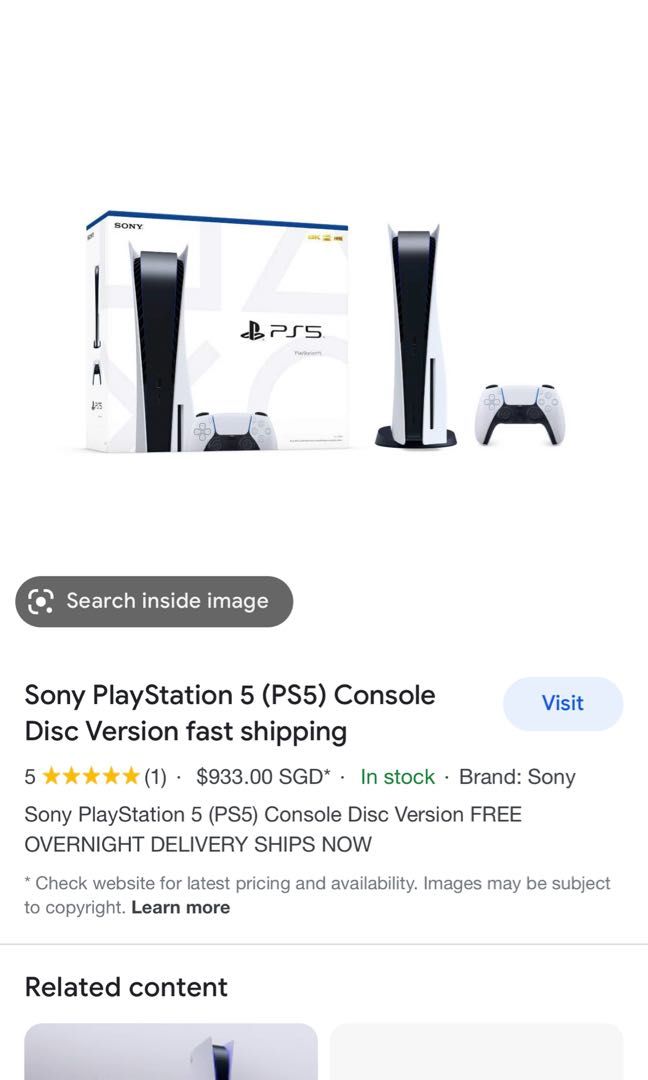 Playstation 5 Disc Edition, Video Gaming, Video Game Consoles ...