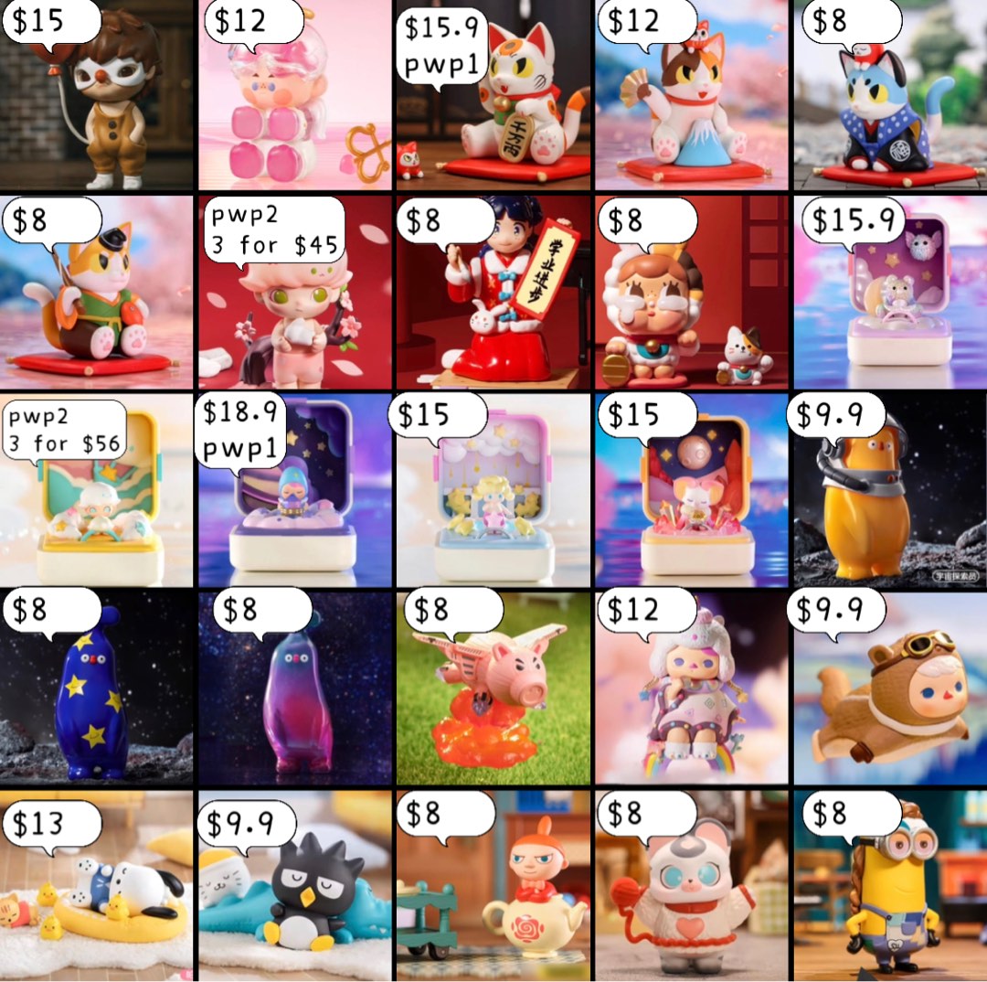 Popmart Hirono / konatsu cat/ three two one CNY Dimoo /Dimoo ring box ...