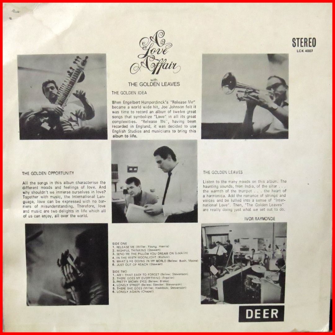 Pre-Owned English Vinyl LP Record > A Love affair with the Golden leaves, Hobbies & Toys, Music ...