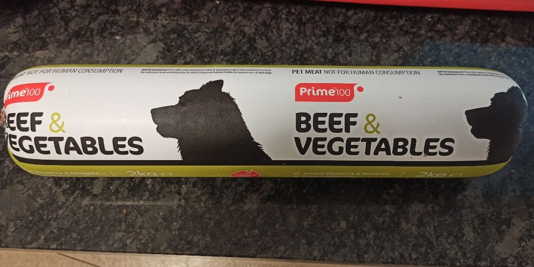 Prime 100 - Beef and Vegetables Cooked roll 2kg, Pet Supplies, Pet Food ...