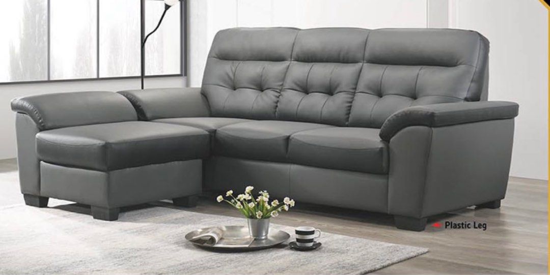 Pu Leather Sofa Set 3+2 seater L Shape Sofa, Furniture & Home Living ...