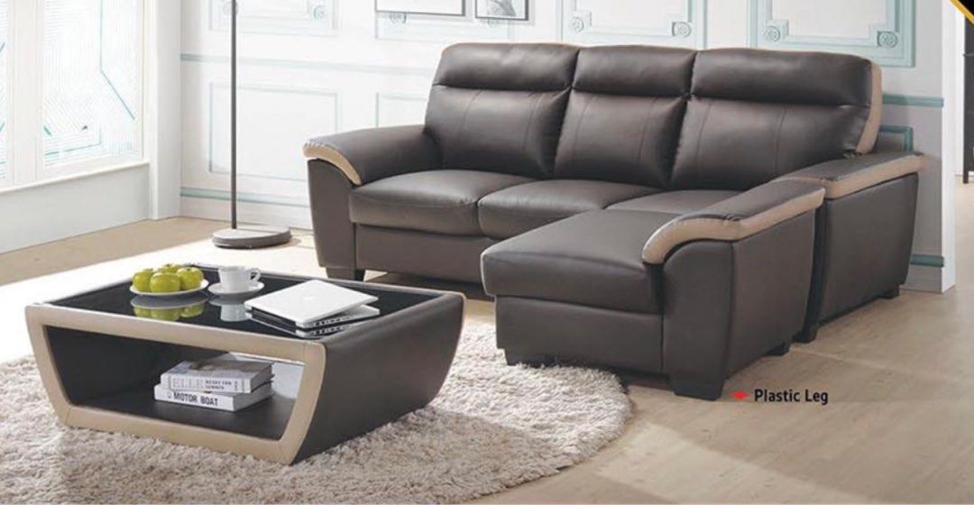 Pu Leather Sofa Set 3+2 seater L Shape Sofa, Furniture & Home Living ...
