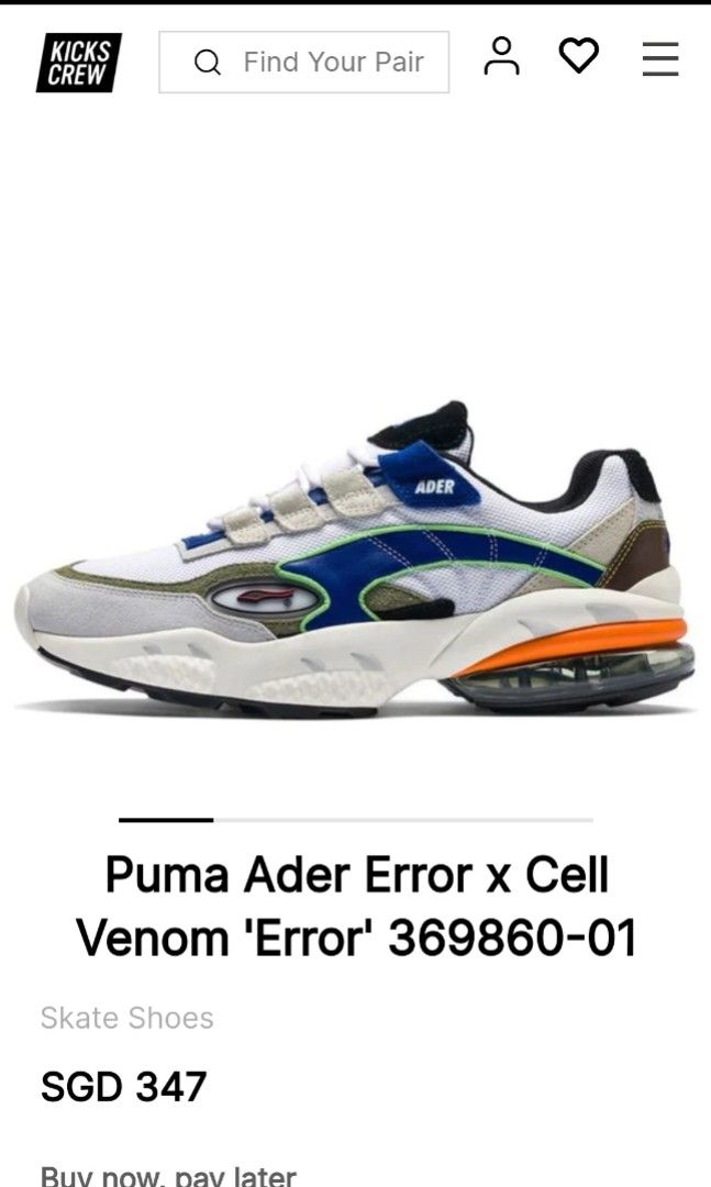 Puma x Ader Error Cell Venom Trainers Shoes, Men's Fashion, Footwear ...