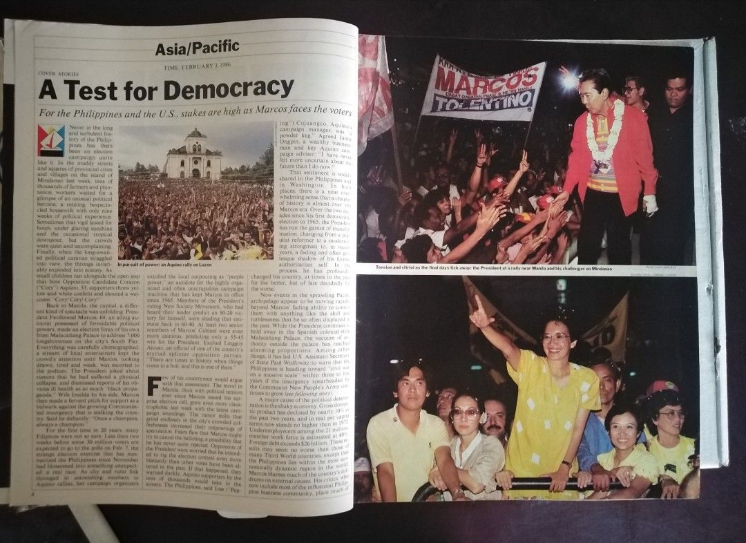 (RARE) Time Magazine Marcos vs. Aquino + Philippines Free Press Marcos ...
