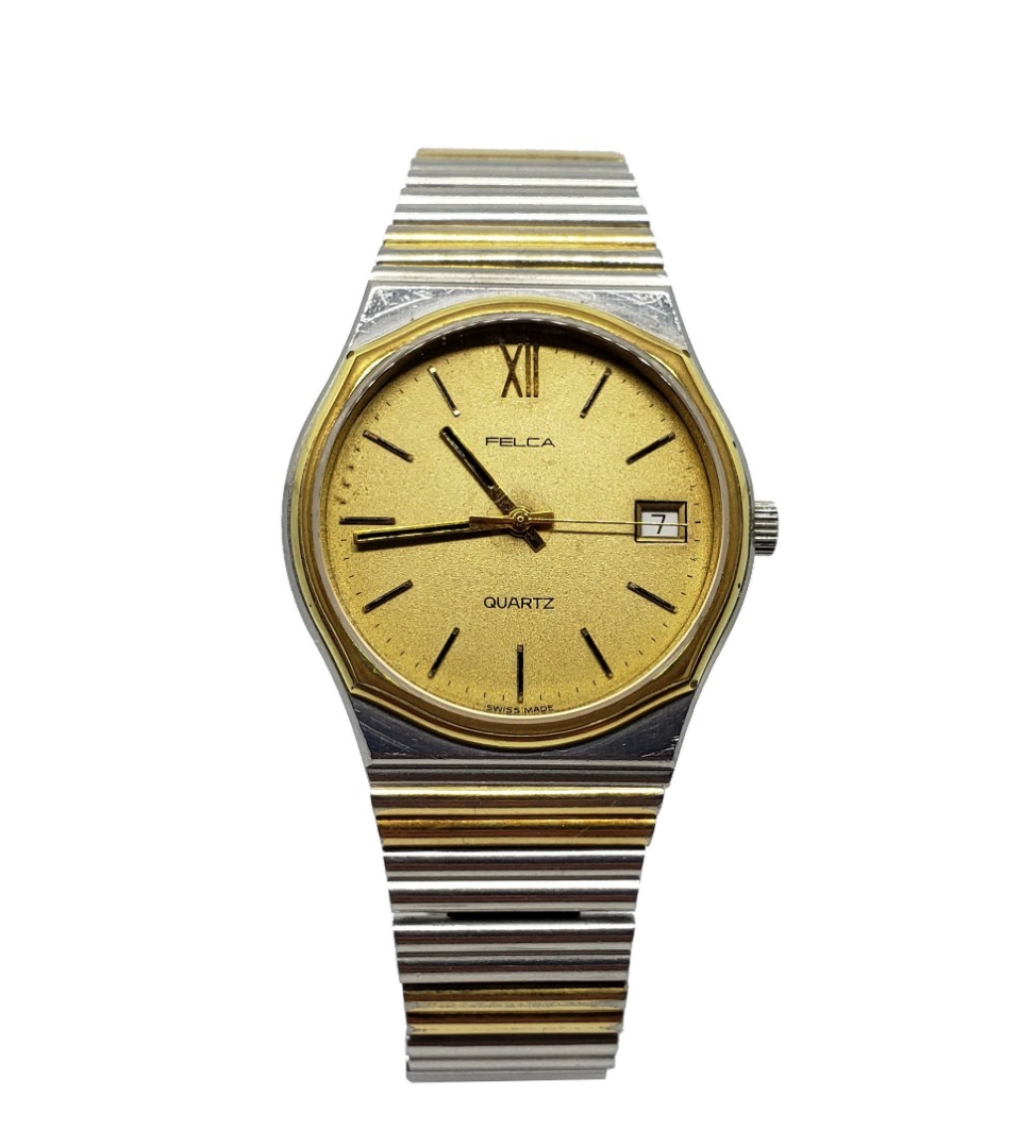 Rare *Vintage* FELCA (Felca became Titoni in 1981) Bicolor Watch with ...