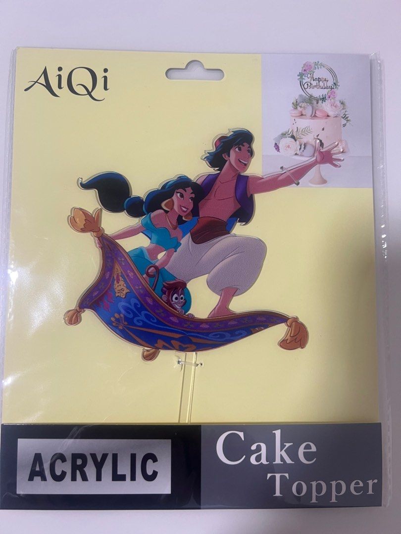 [Ready Stock] Aladdin Princess Jasmine Acrylic Cake topper., Hobbies ...