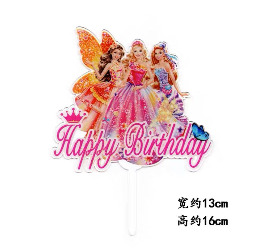 [Ready Stock] Barbieland Princess Barbie doll Acrylic Cake topper ...