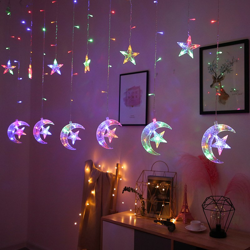 [READY STOCK] Star Moon Crescent Star Fairy Light Hari Raya Lampu ...