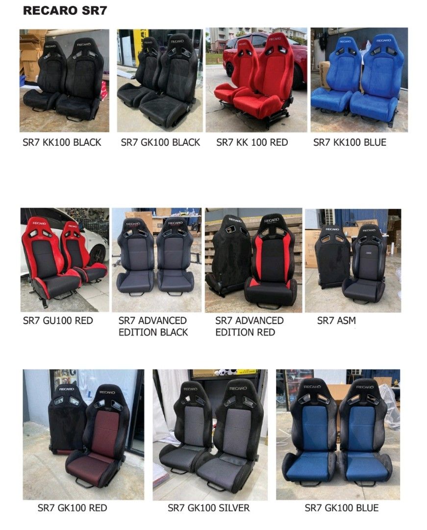 🚘RECARO SEATS FULL SERIES, Car Accessories, Accessories on Carousell