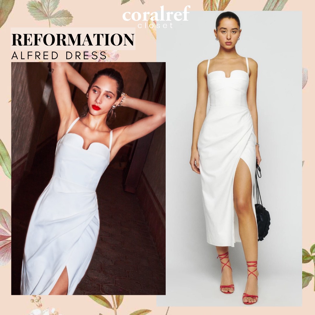 Reformation Alfred Midi Dress in White, Women's Fashion, Dresses & Sets ...