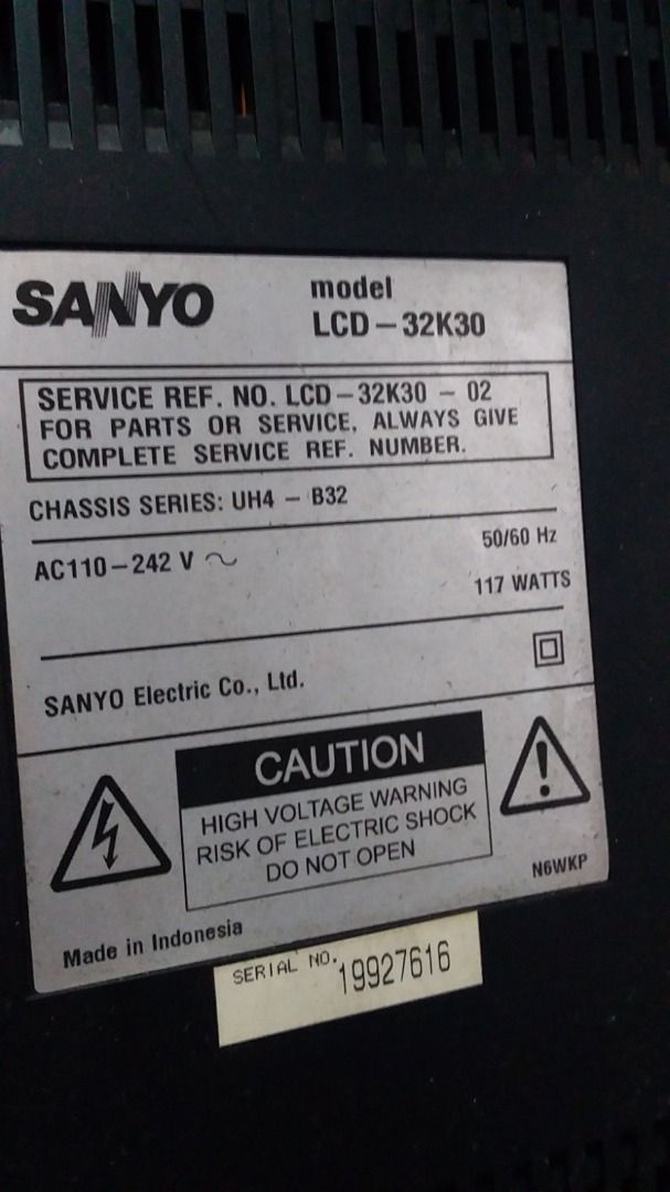 Sanyo 32 inch LCD TV - Model 32K30 on Carousell