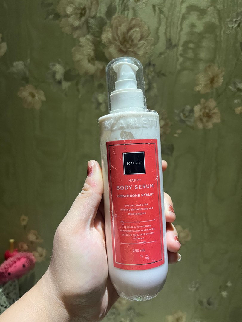 Scarlett body serum happy, Kesehatan & Kecantikan, Kulit, Sabun & Tubuh ...