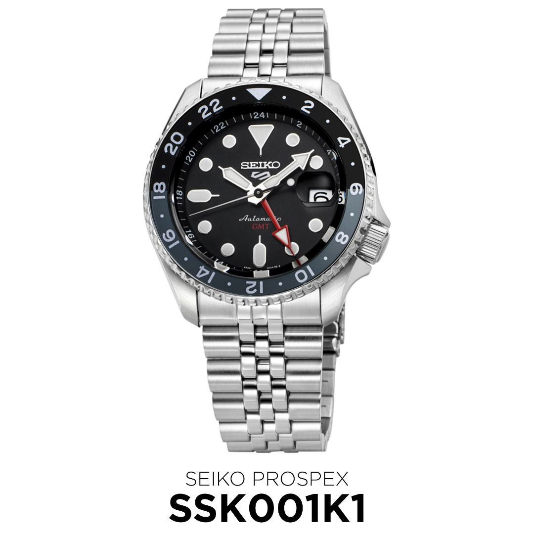 Seiko 5 Sports Black Dial GMT Automatic Watch SSK001 SSK001K1, Luxury ...