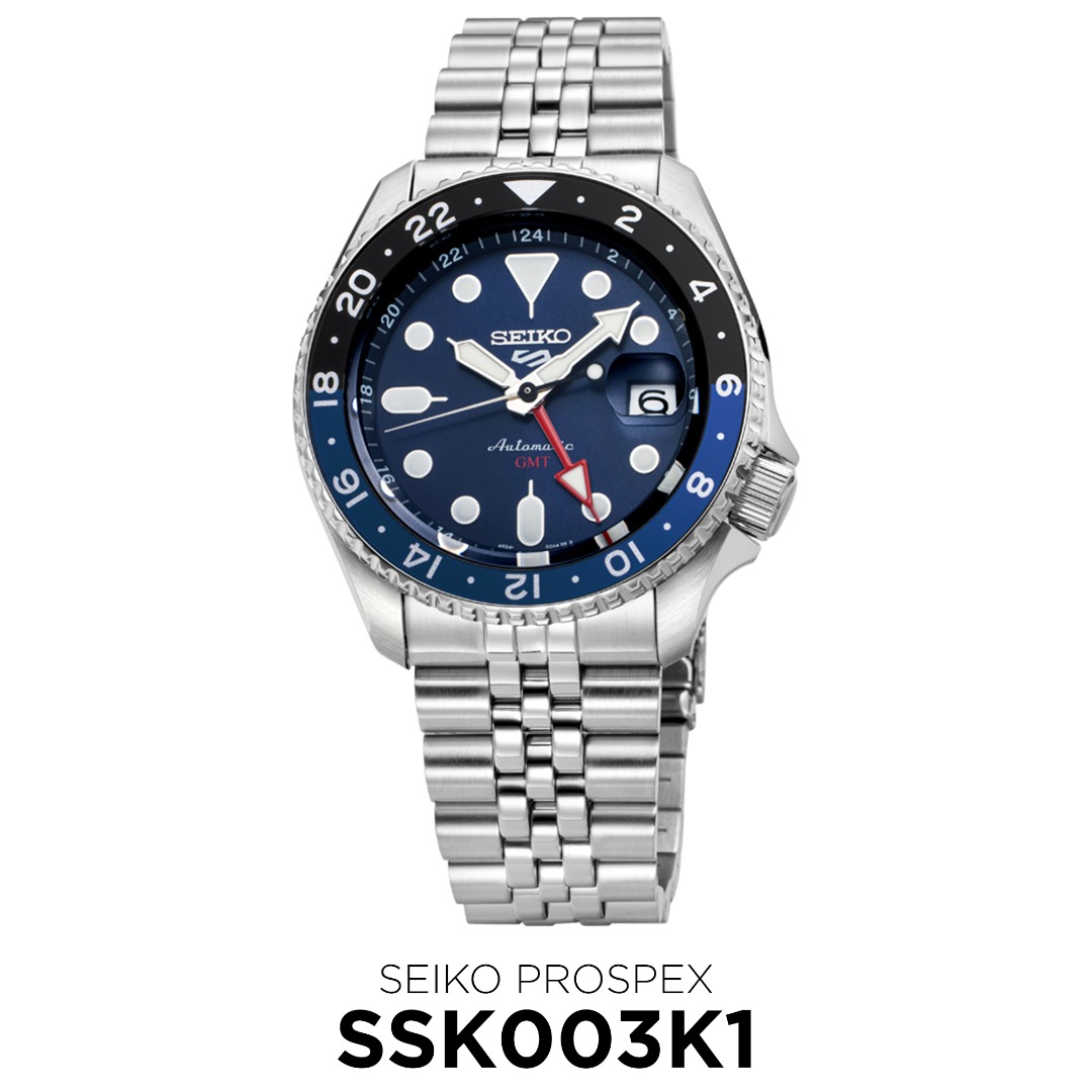 Seiko 5 Sports Blue Dial Batman GMT Automatic Watch SSK003 SSK003K1 ...