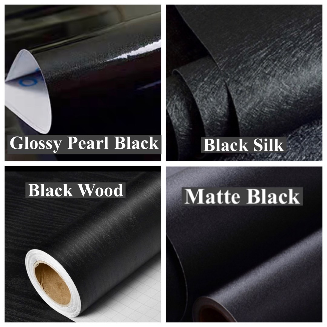 Self Adhesive Black Series PVC Stickers Wallpaper Decal Wardrobe ...