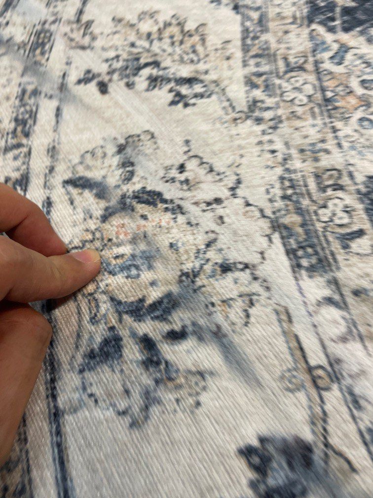 Slight defect - smudge print 153 cm blue rustic carpet, Furniture ...