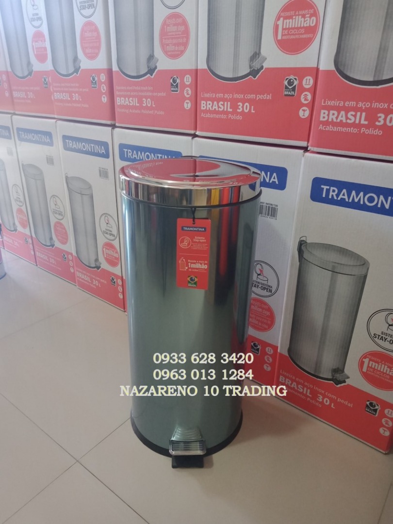 STAINLESS BIN Industrial trash bin, Furniture & Home Living, Cleaning ...