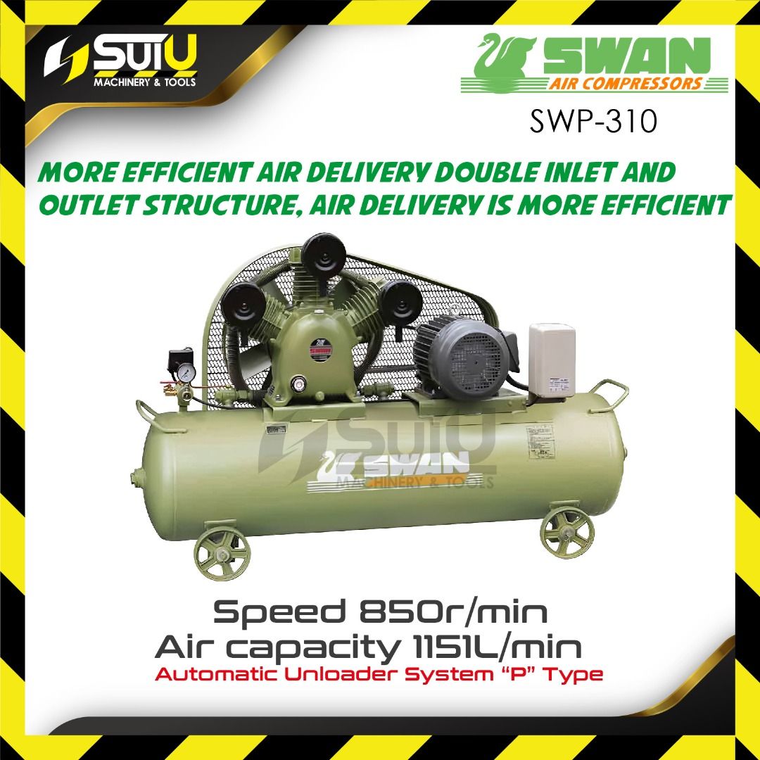 SWAN SWP-310 / SWP310 10HP 8Bar 300L Air Compressor / Kompressor 7.5kW ...