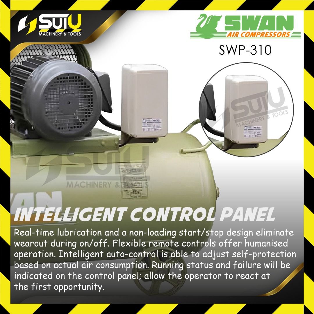 SWAN SWP-310 / SWP310 10HP 8Bar 300L Air Compressor / Kompressor 7.5kW ...