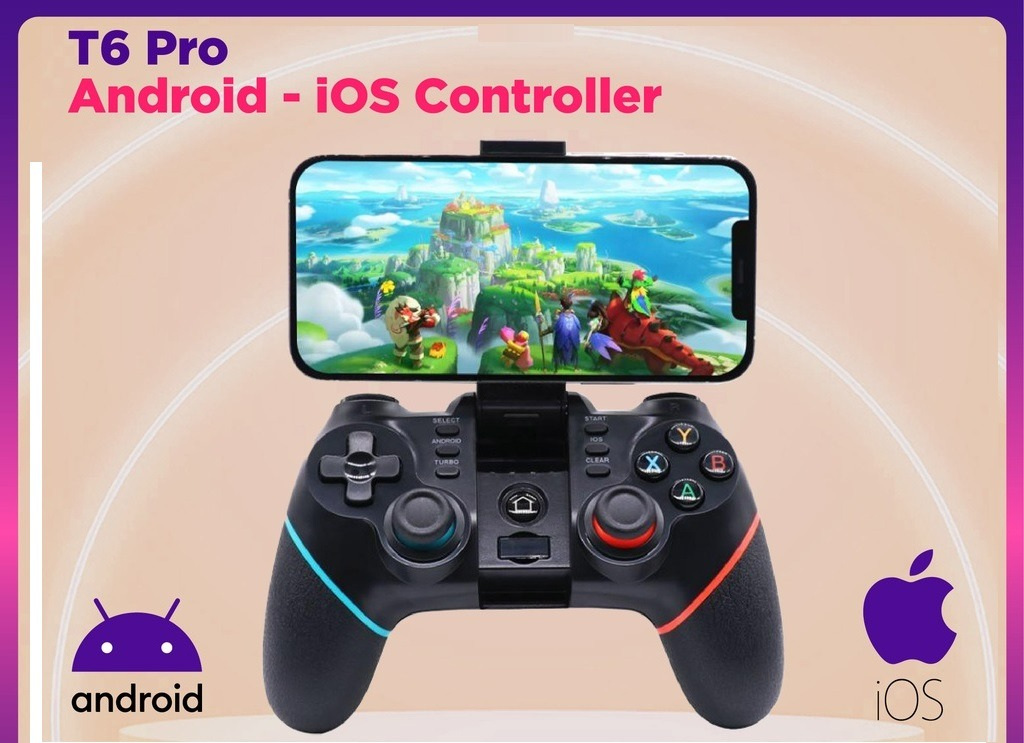T6 Pro Wireless Bluetooth Joystick Gamepad Joystick for Android/iOS for ...