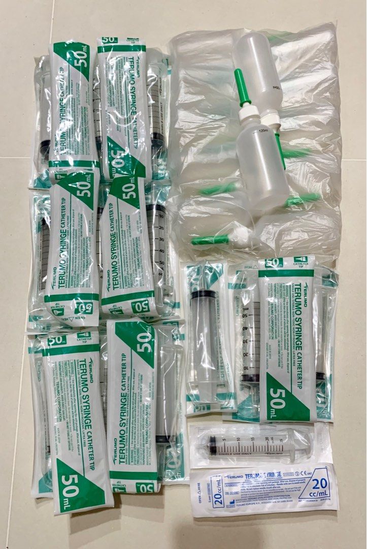 Terumo Syringe catheter tip 50ml / 20ml & Enema 120ml bottle, Health ...