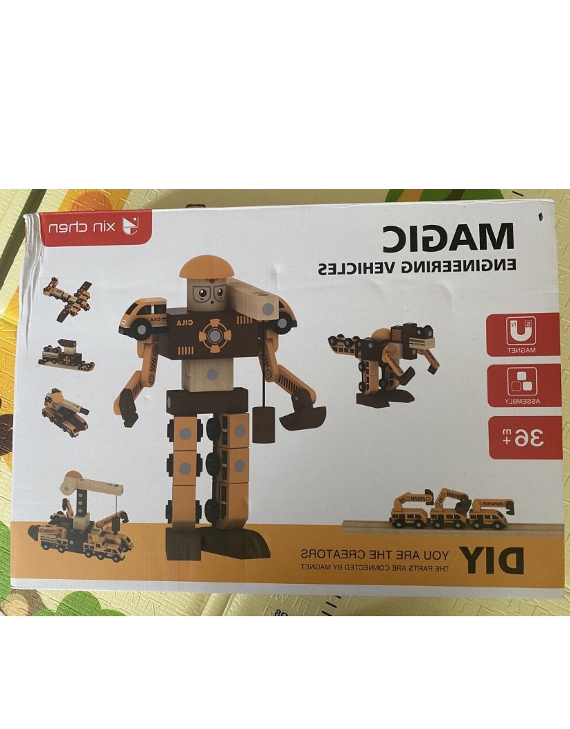 Transformable Magnetic Construction Vehicles with Wooden Tracks ...