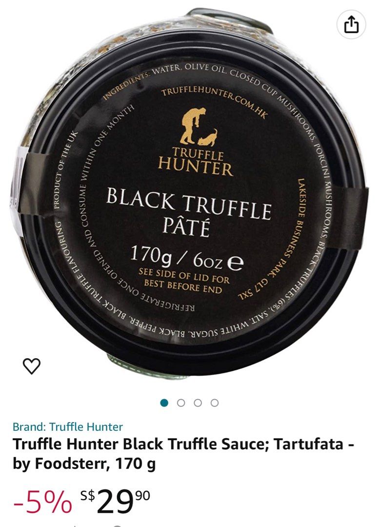 Truffle Hunter Black Truffle Sauce; Tartufata - by Foodsterr, 170 g ...
