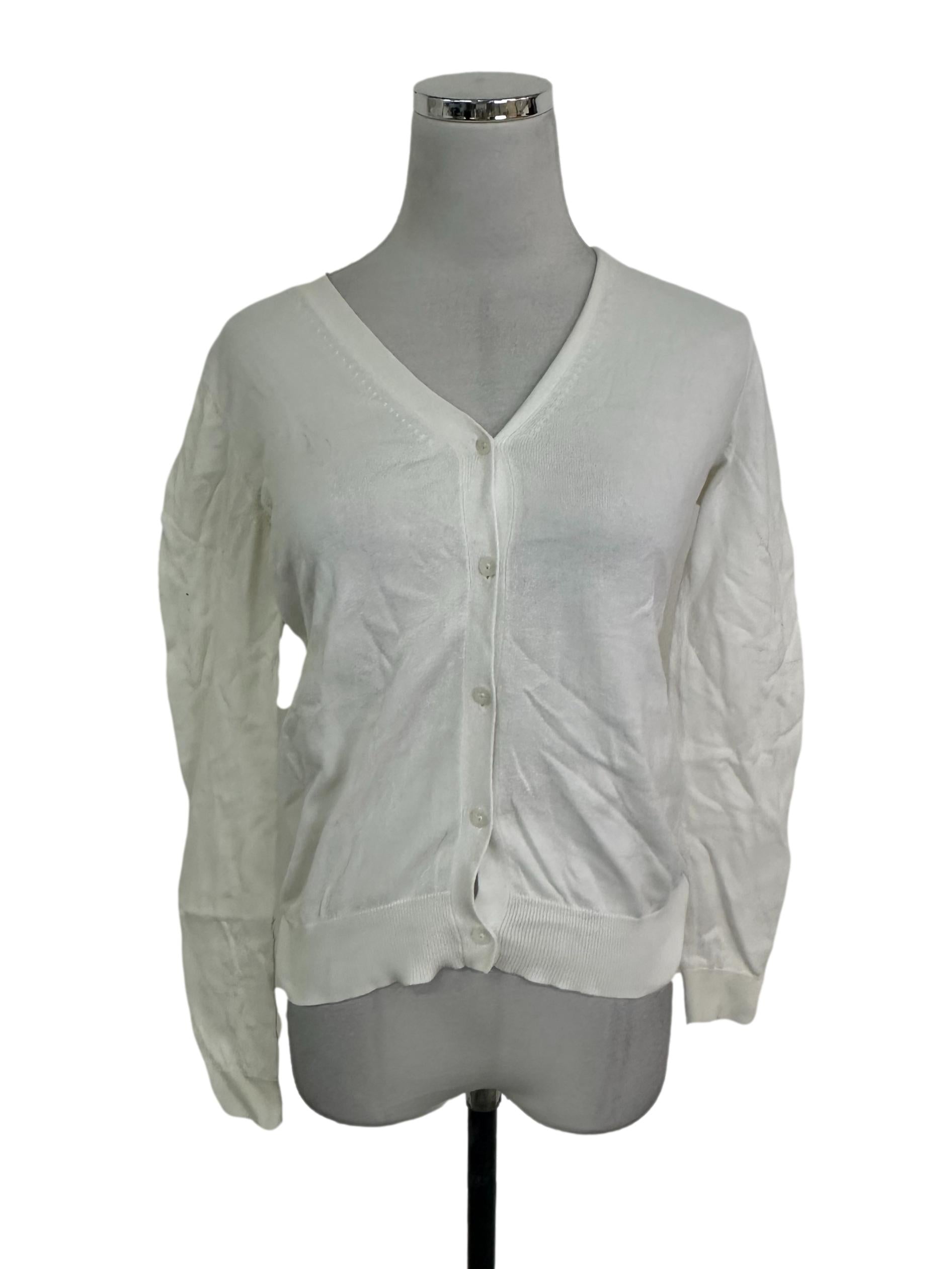 Uniqlo Daisy White Button Cardigan, Women's Fashion, Coats, Jackets and ...