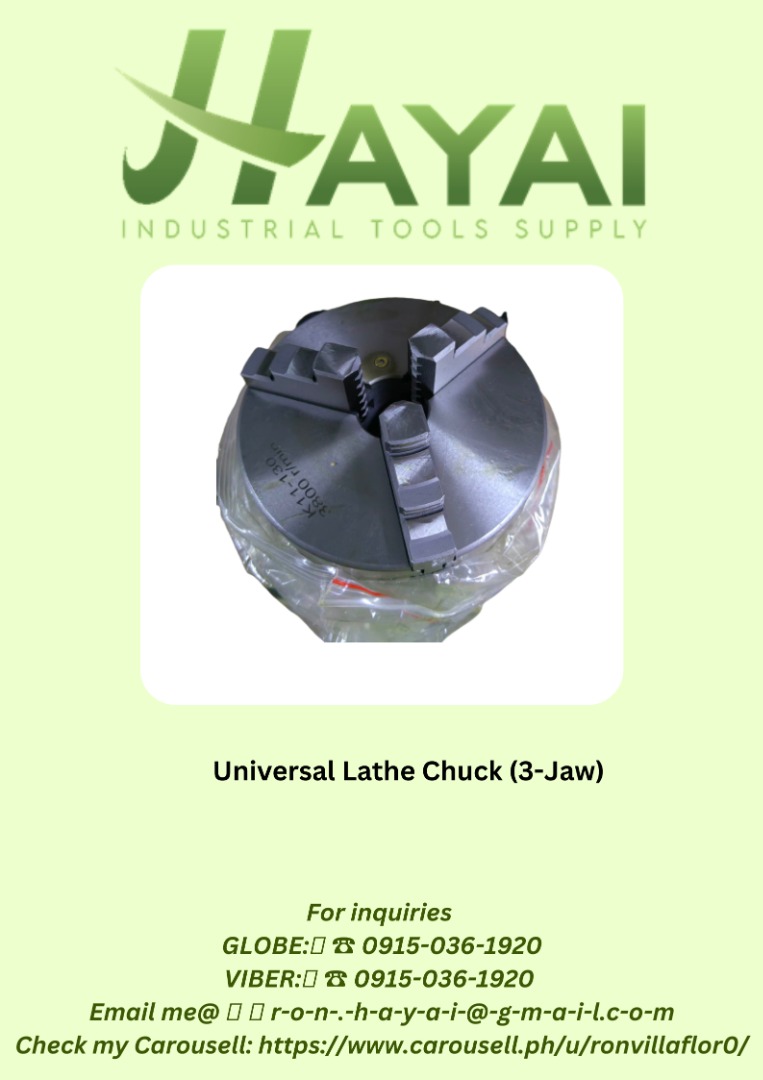 Universal Lathe Chuck (3-Jaw), Commercial & Industrial, Construction ...