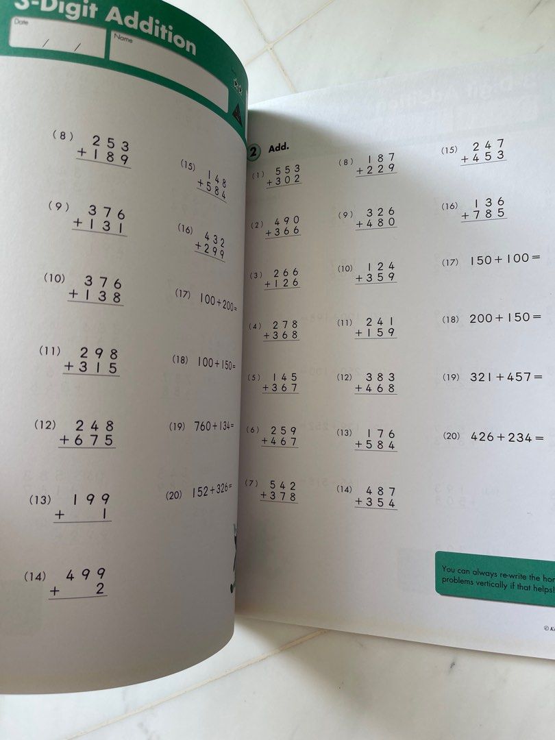 Unused kumon grade 3 addition and subtraction, Hobbies & Toys, Books ...