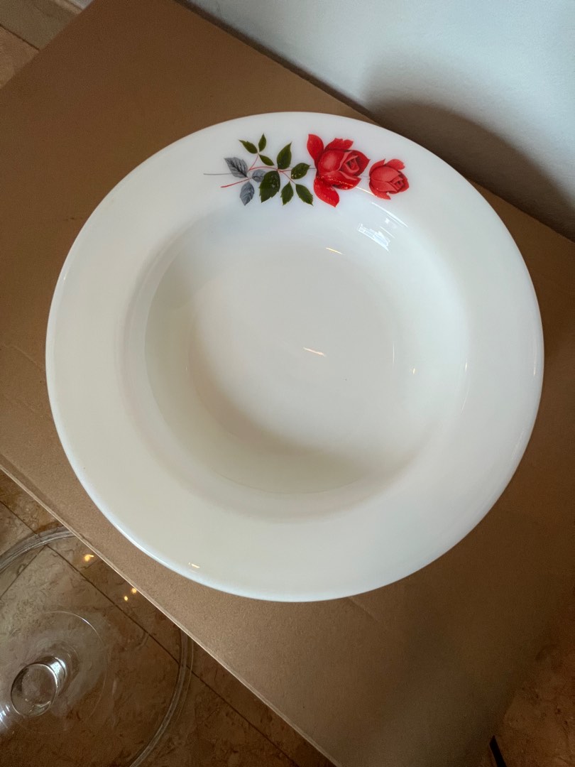 Vintage Pyrex plates June Rose, Furniture & Home Living, Kitchenware ...