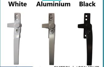 Window Lever Handle with Keylock Casement Window Key Lock (Black/ White ...