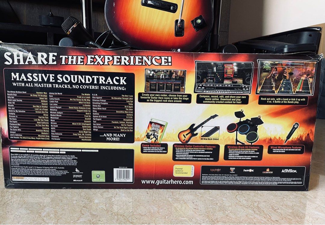 XBOX 360 Guitar Hero World Tour Complete Band Game For Sale, Video ...