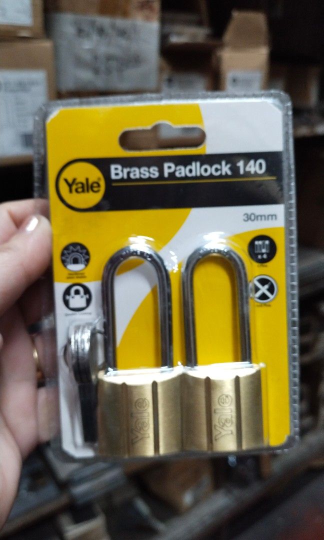 Yale padlock heavy duty brass padlock long shackle keyed alike padlock V140.30LSka2 on Carousell