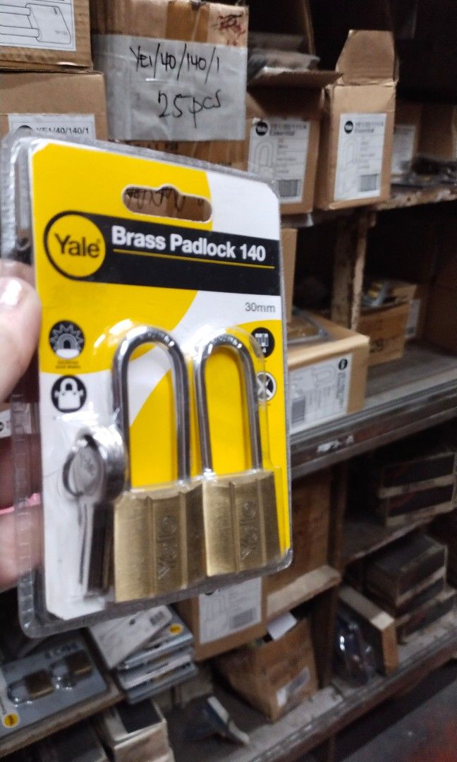 Yale padlock heavy duty brass padlock long shackle keyed alike padlock ...