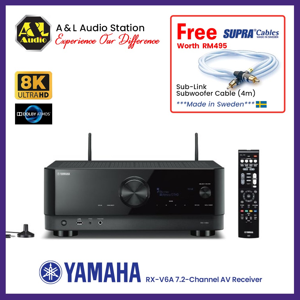 YAMAHA RX-V6A 7.2-Channel AV Receiver with 8K HDMI and MusicCast, Audio ...