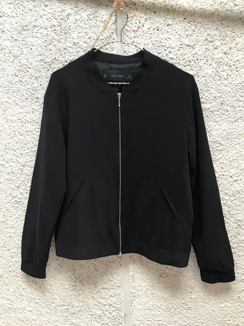 Zara bomber jacket hitam, Fesyen Wanita, Pakaian Wanita, Baju Luaran di ...