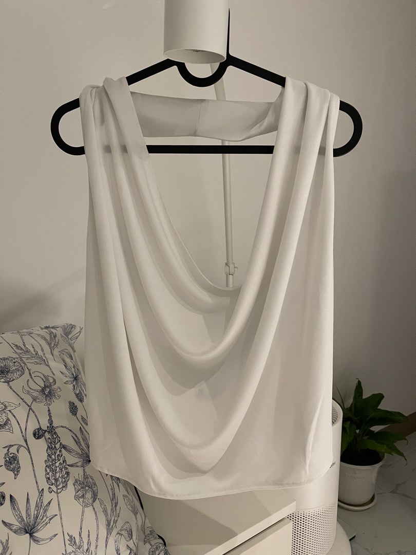 ZARA Drape Backless Top, Women's Fashion, Tops, Sleeveless on Carousell