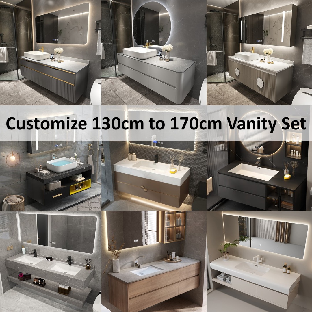 130cm - 180cm Bathroom Customize Vanity Set /, Furniture & Home Living ...