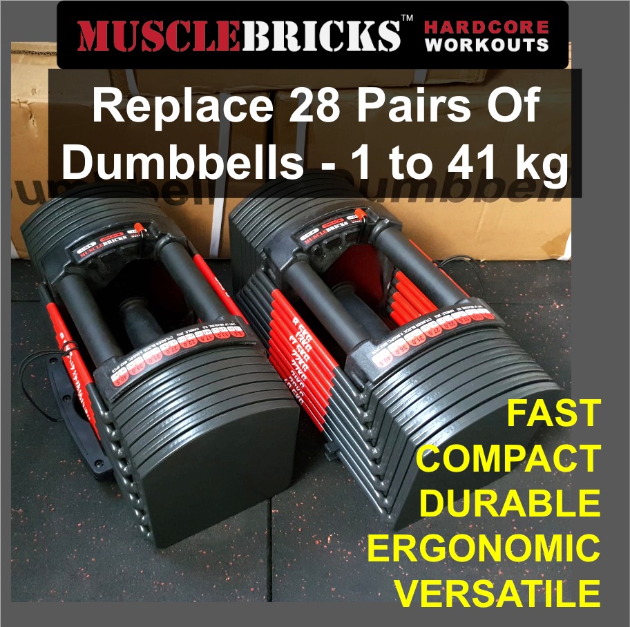 41kg Adjustable Dumbbells - Compact, Fast, Durable, Ergonomic ...